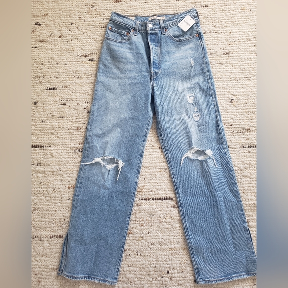 Levi's | Jeans | Levis Premium Ribcage Straight Split Hem | Poshmark